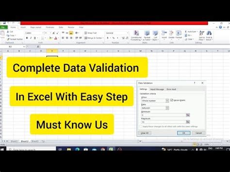 How To Use Data Validation In Excel YouTube