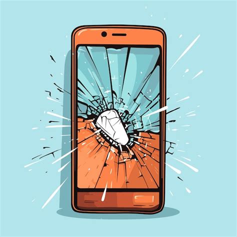 Premium Vector Smartphone With Broken Screen Cartoon Vector Illustration