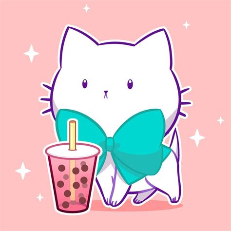 Bubble Kittea Tea Art Print Signed Tea Art Art Prints Mini Art