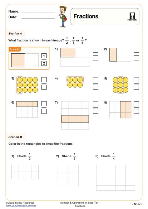 Third Grade Math Fractions Worksheets Comparing Fractions Worksheet