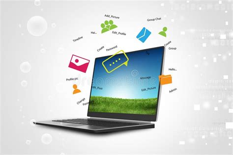 Laptop On Green Grass Stock Illustration Illustration Of Laptop 54470018