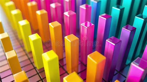 Colorful 3d Bars Are Growing Representing Big Data Analysis And