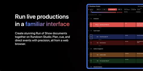 How To Create A Run Of Show In Easy Steps Rundown Studio