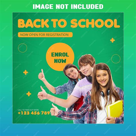 학교 입학 소셜 미디어 포스트 프 인스타그램 템플릿 프리미엄 벡터