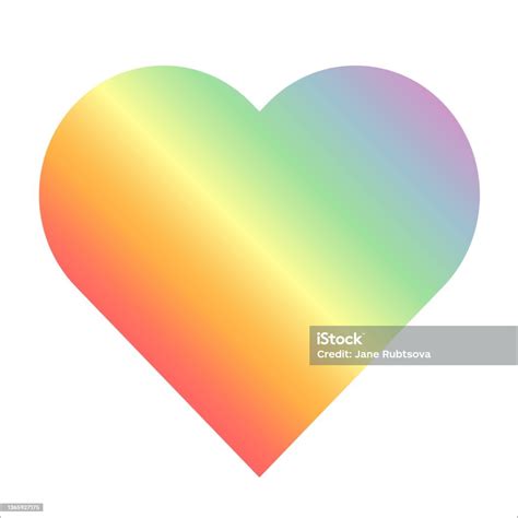 흰색 배경에 심장과 무지개 색상을 사용하여 Lgbt 주제에 미니멀 한 벡터 스티커 또는 아이콘 게이 프라이드 개념 0명에 대한
