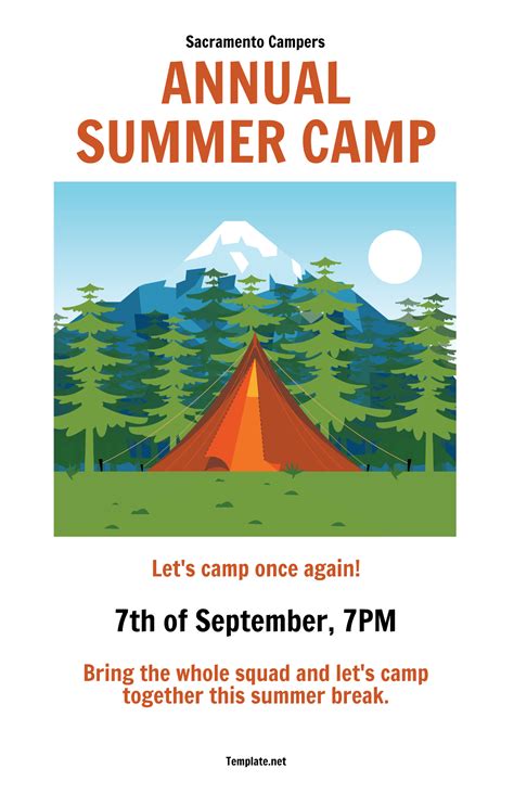 Free Summer Camp Poster Template To Edit Online