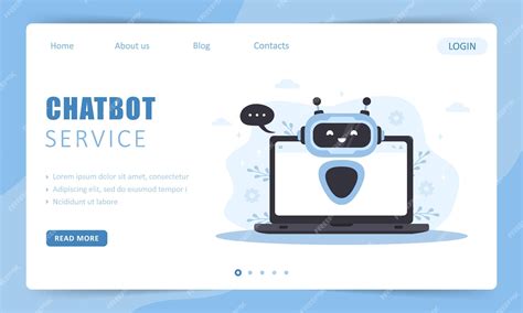 Premium Vector Chatbot Service Landing Page Template