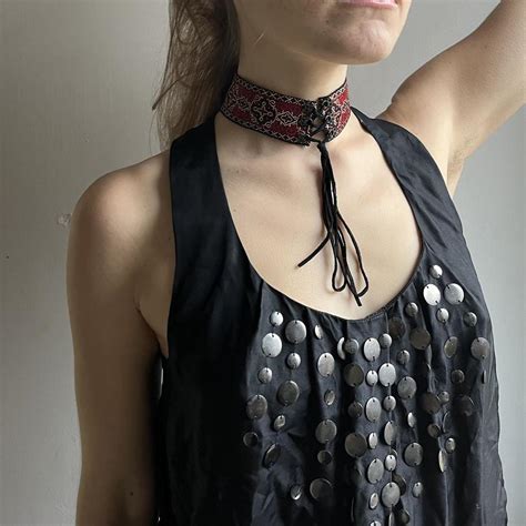 Vintage Corset Choker With Fastening Front And Depop