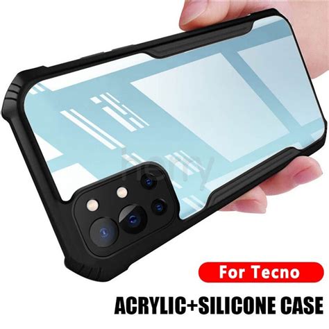 Herry Acrylic Anti Fall Shock Proof Phone Case For Tecno Spark 10 10c 20 20c 6 Go 2023 2024 Pova