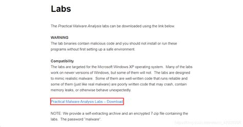 恶意代码分析实战lab1恶意代码分析实战样本 Csdn博客