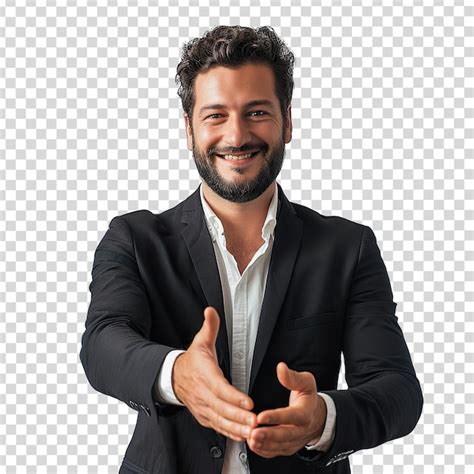 Premium Psd A Man In A Suit Smiles And Smiles With His Hands On His Hips