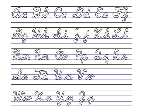 Lower Case Cursive Alphabet Letters