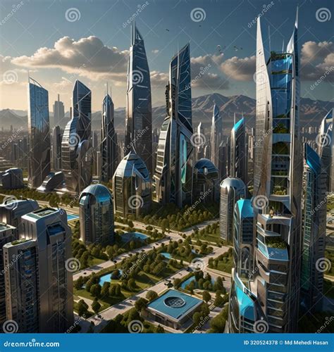 Futuristic Hi Tech Building On City Looking Beautiful Ai Generated