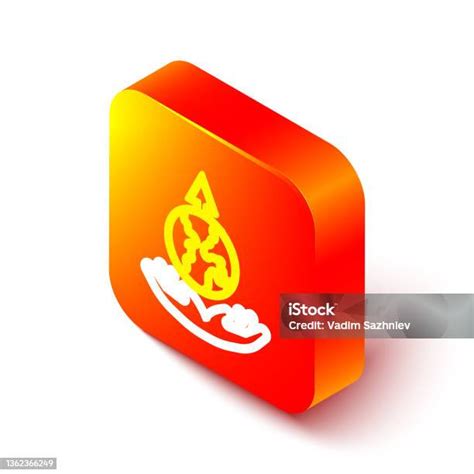 흰색 배경에 격리 된 등색 라인 세계 확장 아이콘 주황색 정사각형 버튼 벡터 0명에 대한 스톡 벡터 아트 및 기타 이미지 0명 3차원 형태 개념 Istock