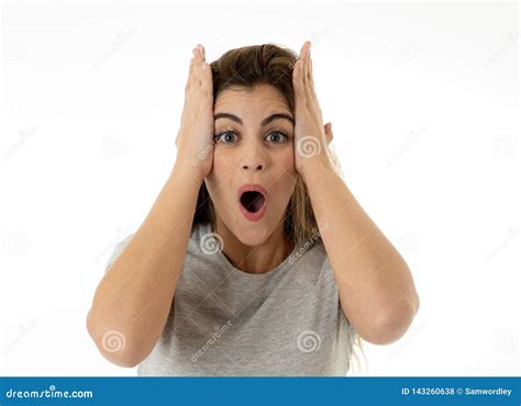 Happy Young Attractive Woman Shocked With A Surprised Funny Face Human