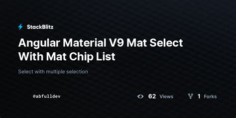 angular material v9 mat select with mat chip list stackblitz
