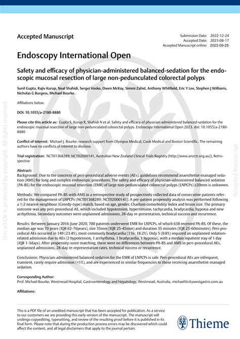 PDF Safety And Efficacy Of Physician Administered Balanced Sedation