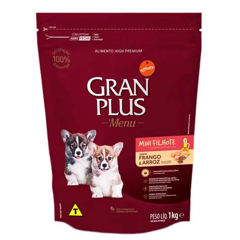 Ração Gran Plus Menu Cão Filhote Mini Frango Arroz Banzoo Pet shop