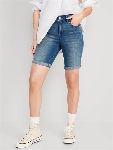 Mid Rise Wow Jean Shorts 9 Inch Inseam Old Navy