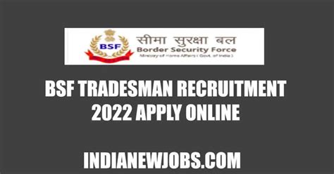 Bsf Tradesman Recruitment 2022 Online Form