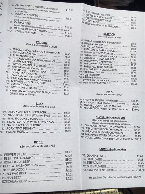 Shang Hai Chinese Restaurant Menu Updated For 2025