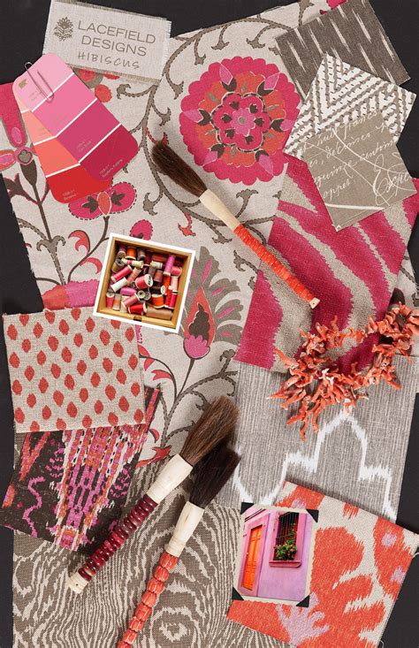 Lacefield Designs Firefly And Hibiscus Textile MoodBoard Pink