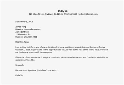 Resignation Letter Template In Word Doent Infoupdate Org