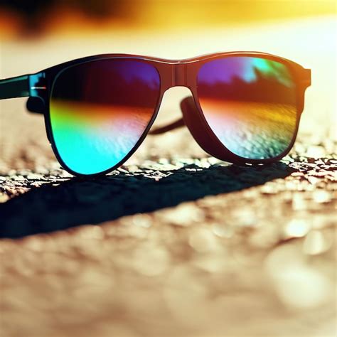 Premium Photo Trendy Sunglasses Shimmering In Different Colors Aigenerated