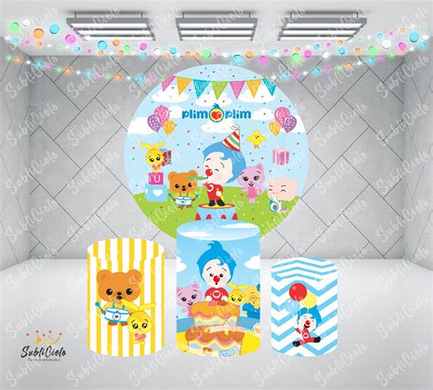 Kit Panel Redondo Forros De Cilindros De Plim Plim SubliCielo Fundas Sublimadas