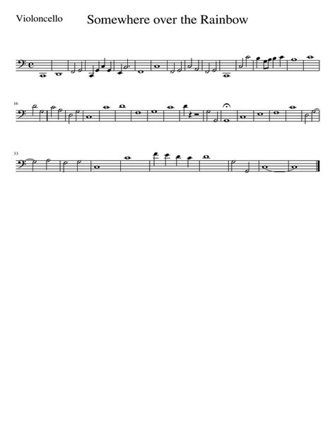 Somewhere Over The Rainbow Cello Pdf