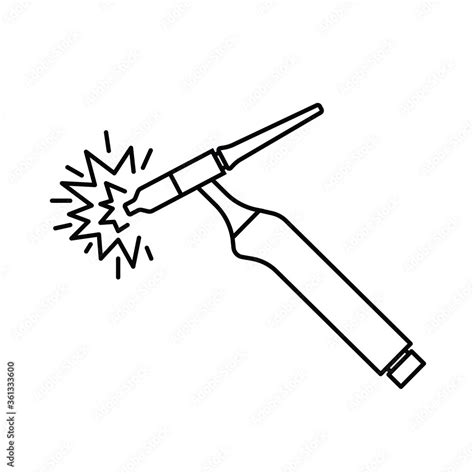 Welding Torch With Spark Icon Vector Illustration Stock Vector Adobe