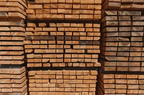 Wooden Planks And Beams Air Drying Timber Stack Wood Air Drying Wood