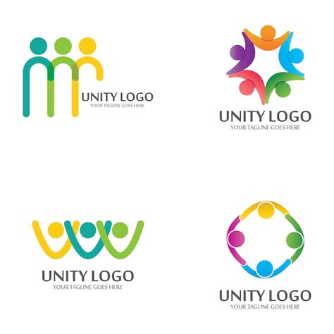 Premium Vector Colorful Unity Concept Logo Icon Vector Template