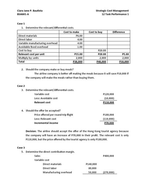 12 Task Performance 1 Pdf Cost Accounting Cost
