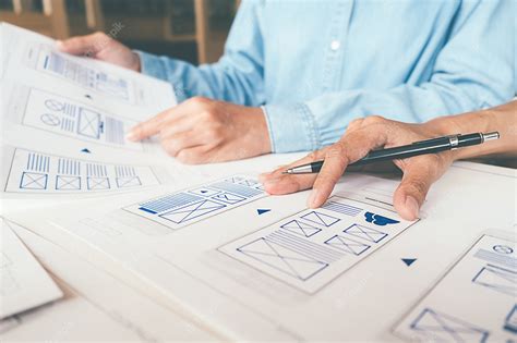 Premium Photo Creative Web Designer Planning Application And Developing Template Layout