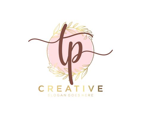 Initial Tp Feminine Logo Usable For Nature Salon Spa Cosmetic And