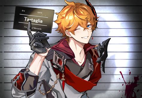 Tartaglia Genshin Impact Drawn By Plusq Danbooru