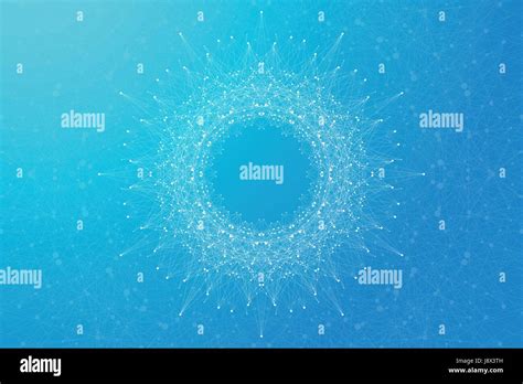 Blue Graphic Background Molecule And Communication Connected Lines With Dots Medicine Science