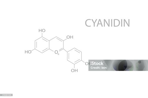 Cyanidin Molecular Skeletal Chemical Formula Stock Illustration