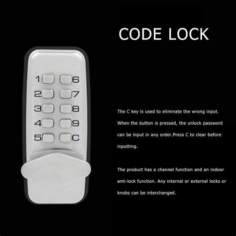 Mechanical Door Lock Digital Combination Lock Push Button Keypad Keyless Code Lock Set Security