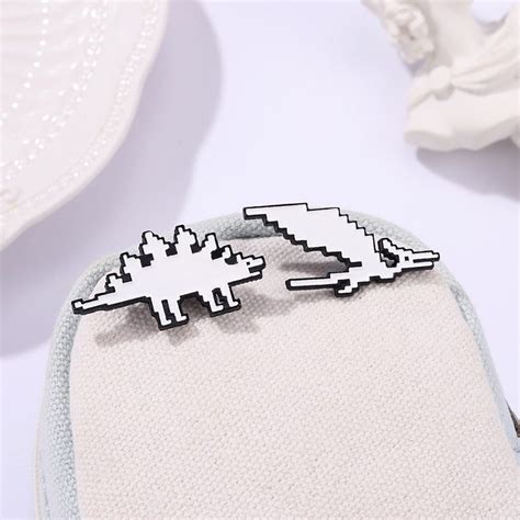Pixelated Dino Pterosaur Enamel Pin Distinct Enamel Pins