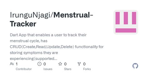 GitHub IrunguNjagi Menstrual Tracker Dart App That Enables A User To