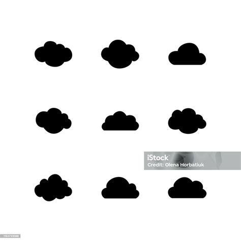 雲集剪影向量集的雲形狀收集各種形式和輪廓為天氣預報web 介面或雲存儲應用程式設計項目向量圖形及更多一組物體圖片 一組物體 互聯網