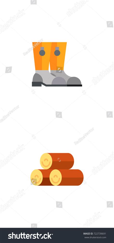 Sawmill Firefighting Icon Set Stock Vector Royalty Free 722739691