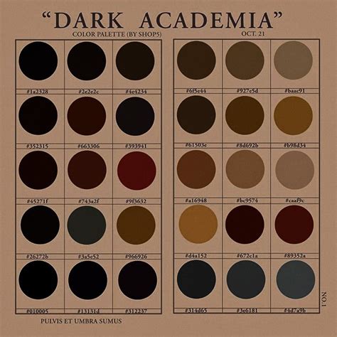 Hex Color Palette Color Schemes Colour Palettes Palette Art Brown Color Schemes Academia