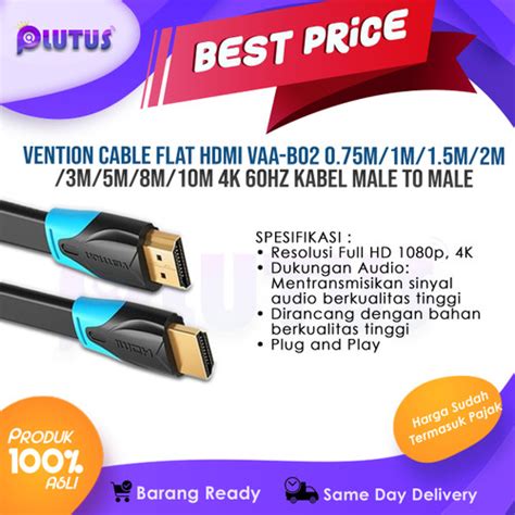 Jual Vention Cable Flat Hdmi Vaa B02 075m1m15m2m3m5m8m10m 4k