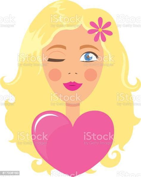 미소와 함께 귀여운 여자의 얼굴입니다 만화 고 평면 스타일입니다 디자인 요소입니다 흰색 배경입니다 벡터 일러스트입니다 갈색 머리에 대한 스톡 벡터 아트 및 기타 이미지