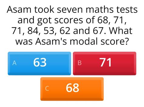 Mean Median Mode Range Quiz