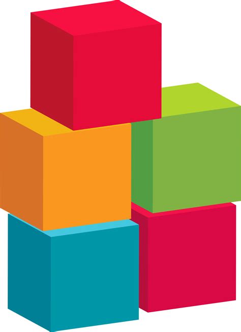 dibujos animados 3d cajas coloridas cubos para niños 15738489 PNG