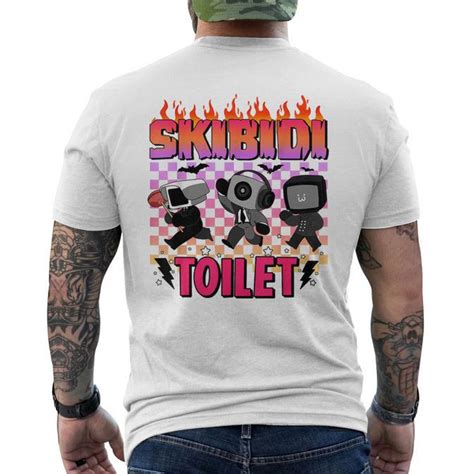 Cameraman Speakerman Tvman Skibidi Toilet Meme Game Mens Back Print T Shirt Monsterry